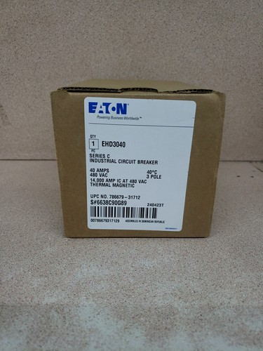 1) Cutler Hammer EHD3040 40 Amp 480 VAC 3 Pole 14kA Circuit Breaker | eBay
