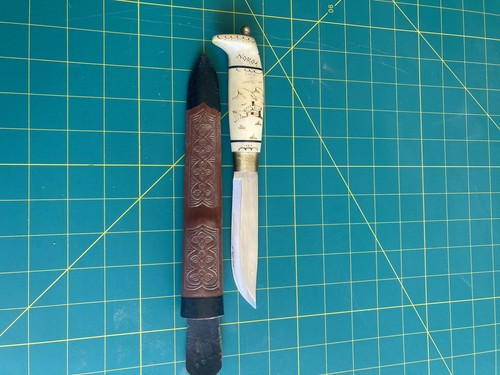 Vintage Geilo Norge Norway Fixed Blade Hunting Knife Horn Handle | eBay