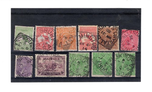 G962 Australia - Squared Circles - Group of Eleven Stamps - George V ...
