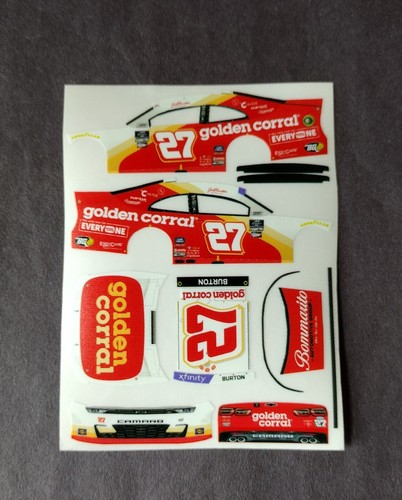 2024 Custom Jeb Burton #27 Golden Corral 1/64 Peel & Stick Decals | eBay