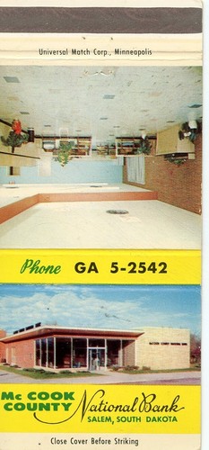 McCook County National Bank, Salem, South Dakota Matchbook | eBay