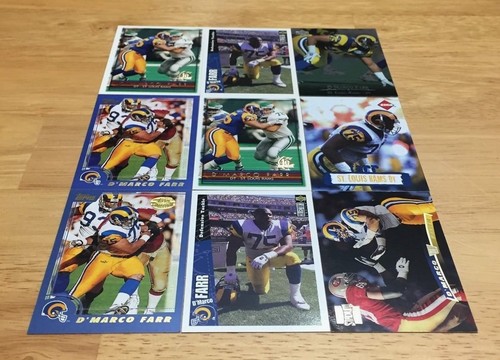 D'MARCO FARR LOT OF 9 FOOTBALL CARDS ST LOUIS RAMS DEFENSIVE TACKLE ...