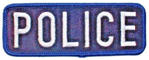 TAB "POLICE" (WHT/BLU) Embroidered Patch 4-1/2" (4057) | eBay