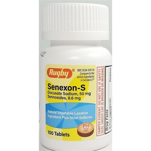 SENEXON-S, DOCUSATE SODIUM 50 MG 100 TABLETS | eBay