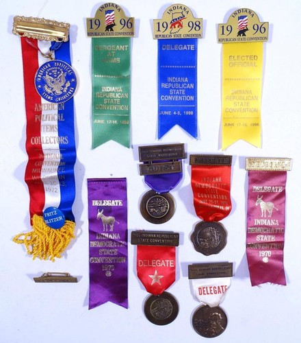 Indiana Political Ribbons Group Delegate Convention Misc 70's 80's 90's ...