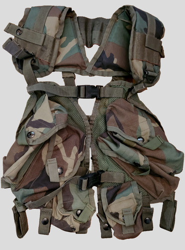 Enhanced Tactical Load Bearing Vest-US Military W/Pouches Woodland M81 ...
