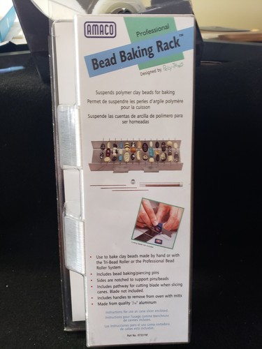 AMACO POLYMER CLAY BEAD BAKING RACK AND TRI-BEAD ROLLER SET MADE IN USA ...