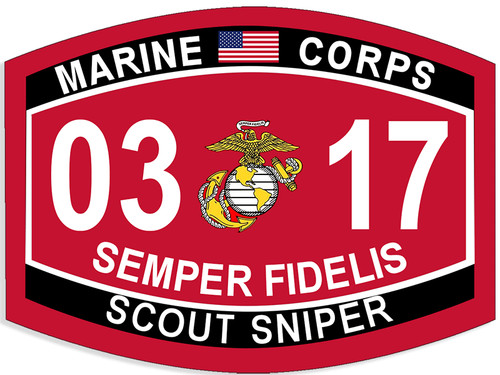 3x4 inch Marine Corps MOS Code 0317 Scout Sniper Sticker (Car Decal ...