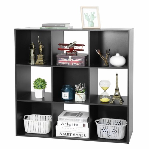 9-Cube Storage Cabinet Wood Shelf Cubical Cube Chipboard Home Organizer ...