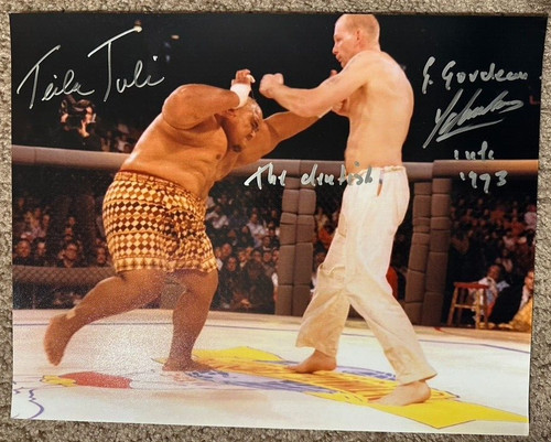 Teila Tuli Gerard Gordeau signed 11x14 UFC SEG PHOTO autographed Taylor ...