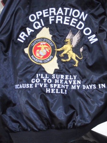 "OPERATION IRAQI FREEDOM" --US MARINES-- Embroidered Satin Baseball ...