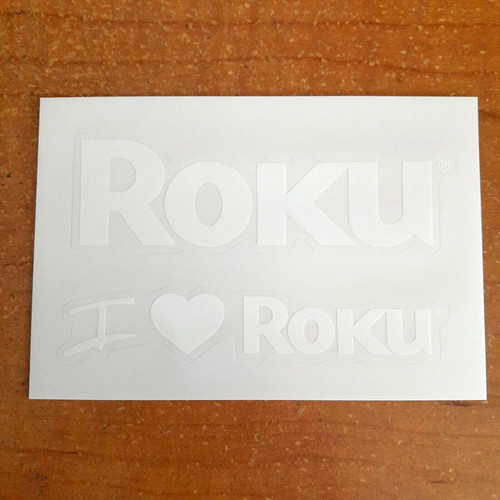 Roku Sticker Set Clear White Decal Die-cut Logo I Heart Roku | eBay