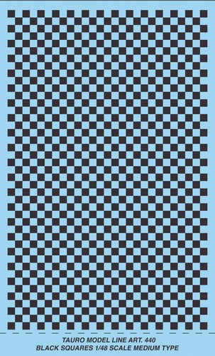TAURO MODEL TM440 DECAL SCACCHI NERI TIPO MEDIO - mm 4,8 x 4,8 SCALA 1: ...