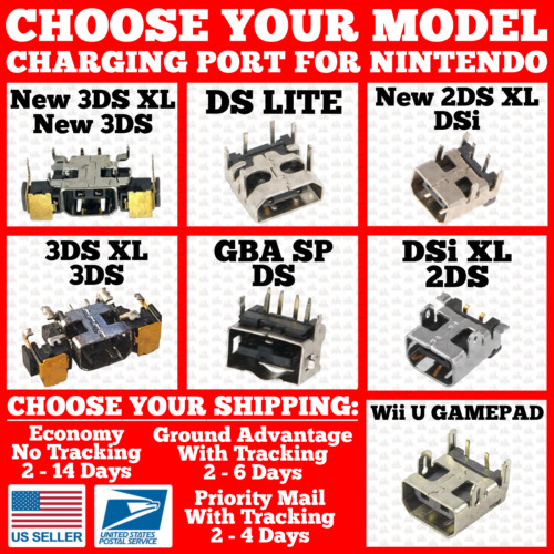 Charging Port Power Socket For New/3DS/2DS/DSi/XL/Wii U Gamepad/GBA SP ...