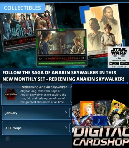 Topps Star Wars Card Trader Redeeming Anakin Skywalker January Gold ...