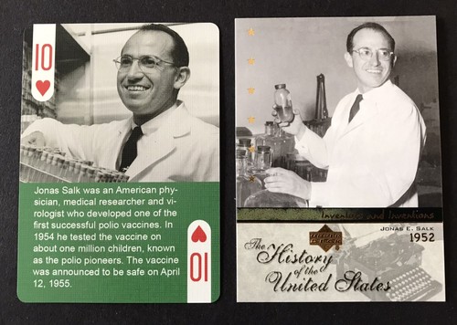 Jonas Salk Polio Vaccine Collector Card and Playing Card | eBay