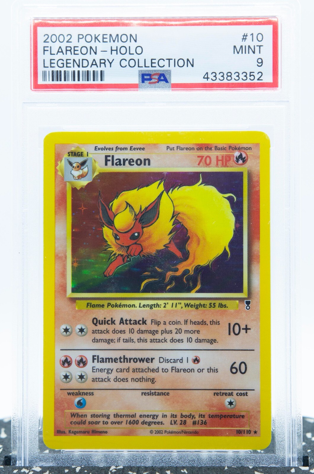 Flareon 2002 Legendary Collection #10 Holo PSA 9 Price Guide - Sports ...
