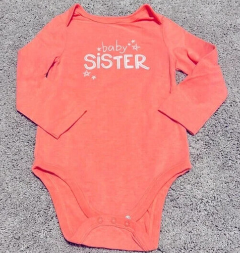 Cat & Jack Baby Girls' 'Baby Sister' Long Sleeve Bodysuit 18 Month B69 ...