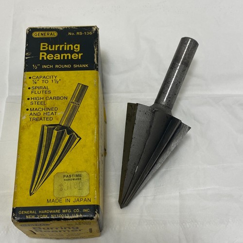 General Burring Reamer RS-136 1/4" - 1 1/2" Capacity Round Shank Spiral ...