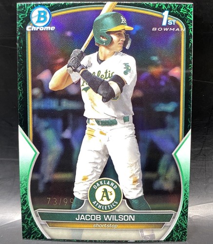 2023 1st Bowman Draft Chrome Jacob Wilson Green Grass Refractor /99 ...