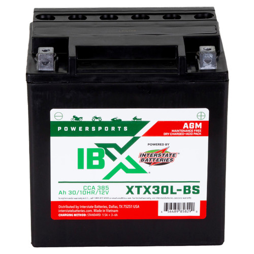 Interstate Batteries IBX YTX30L-BS 12V 30Ah Rechargeable AGM ...