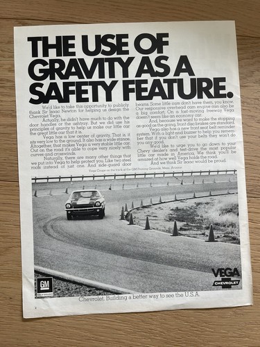 Vintage Chevrolet Vega “Use of Gravity” Ad Advertisement | eBay