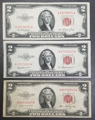 1953, A, B $2 US RED SEAL NOTES IN CIRCULATED CONDITION | eBay