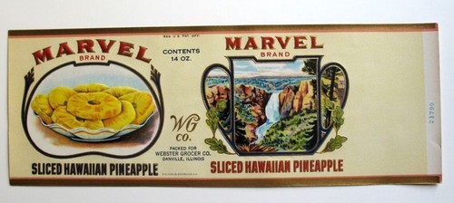 1930s Hawaii Pineapple Can Label w/ Waterfalls | eBay