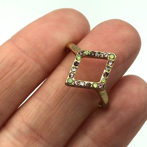 Sparkle Cocktail Ring Gold Tone & Pastel UK Size P Retro Pretty ...