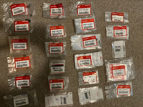 Honda OEM parts*Lot*clamp,key,washer,cotter pin,clip,rod,screw,roller ...