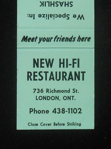 1970s New Hi-Fi Restaurant Shashlik and Shishkebab 736 Richmond St ...
