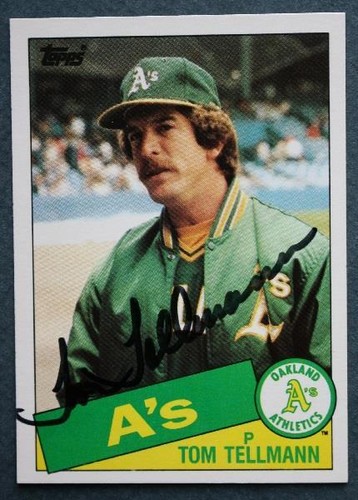 Oakland A's star Tom Tellmann signed / autographed 1985 Topps UPDATE ...