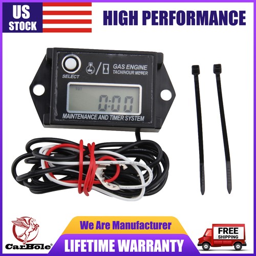 12V Waterproof Digital Tiny Tachometer Tach Hour Meter Job Timer ...