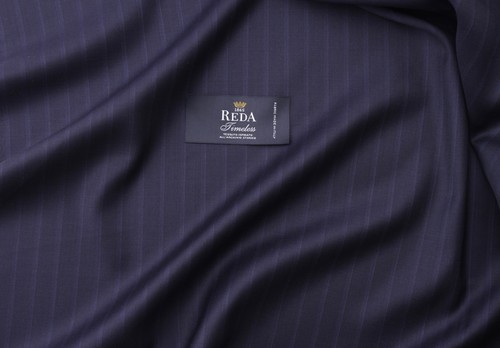 Reda 1865 premium Italian wool suiting fabric 150's classic navy striped 3.5m/2m | eBay