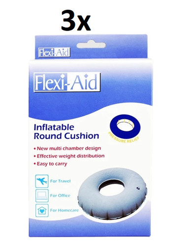 3 X Flexi-Aid Inflatable Round Cushion - Comfort & Support - 1's - FAST ...