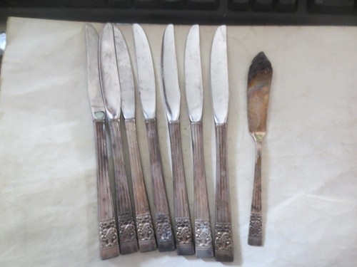 Coronation Pattern Oneida Community SilverPlate lot of 7 Knives 1 ...