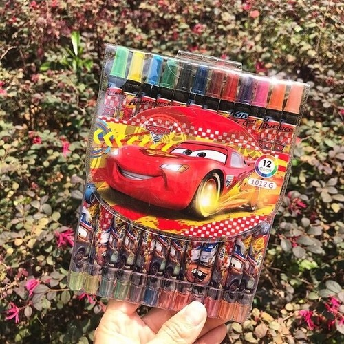 Cars Crayons 12 Color Cartoon Paint Brush Student Drawing School ...