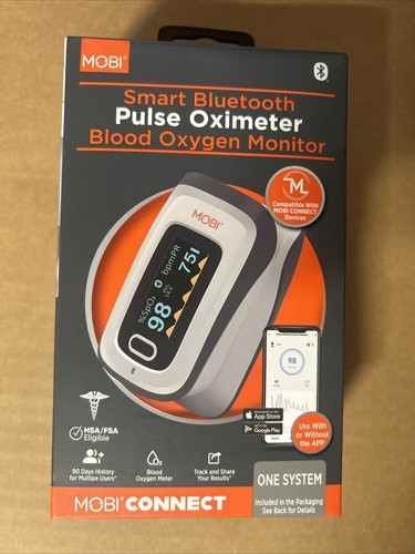 MOBI - Smart OLED Fingertip Bluetooth Pulse Oximeter - White (NEW ...