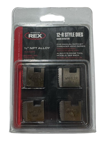 Wheeler Rex 1/2" NPT Alloy 12-R Style Dies fits Reed, Ridgid | eBay
