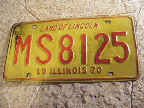 1970 ILLINOIS STATE LICENSE PLATE CAR AUTOMOBILE TAG MS 8125 YEAR 70 | eBay