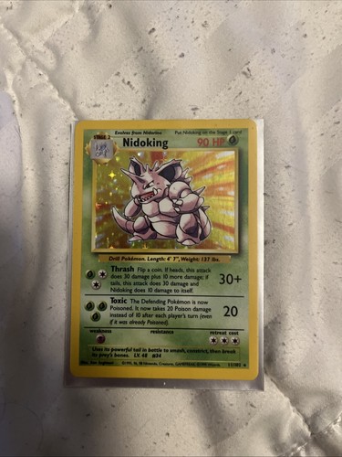 Pokémon TCG Nidoking Base Set Holo Unlimited Rare Card 11/102 | eBay