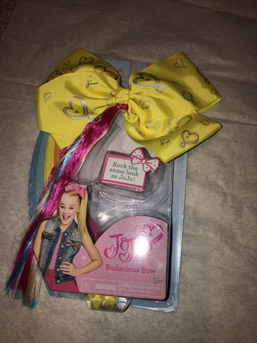 JoJo Siwa Bodacious Bow Yellow with Rainbow Hair Attached New | eBay
