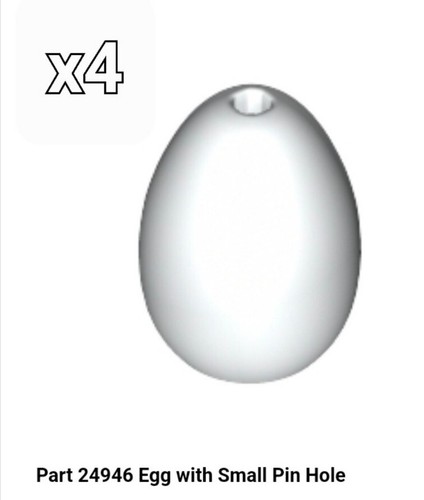 NEW LEGO Parts x4 WHITE Egg with Small Pin Hole 24946 6143595 | eBay