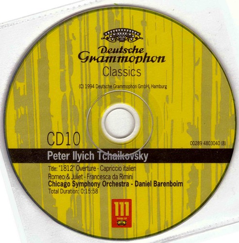 DEUTSCHE GRAMMOPHON cd10 TCHAIKOVSKY 1812 OVERTURE CAPRICCIO ITALIEN DA ...