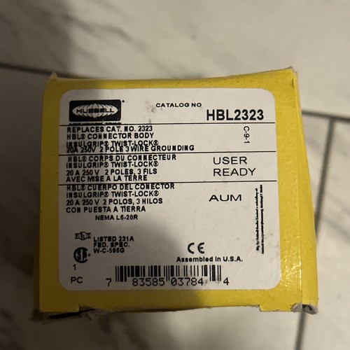 Hubbell HBL2323 Twist-Lock Locking Female Connector Body 20A 250V 2P 3W ...
