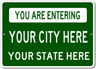 Custom-Made Welcome To City State Aluminum Sign | eBay