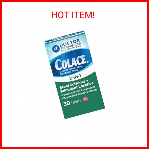 Colace 2-In-1 Stool Softener & Stimulant Laxative Tablets (30ct ...