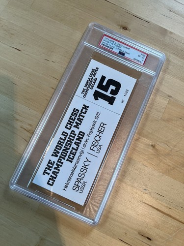 1972 World Chess Championship Match #15 Ticket Fischer vs Spassky PSA 8 ...