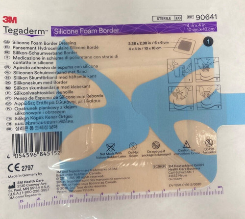 3M 90641 Tegaderm Silicone Foam Border Dressing - 4" x 4" - Lot of 3 | eBay