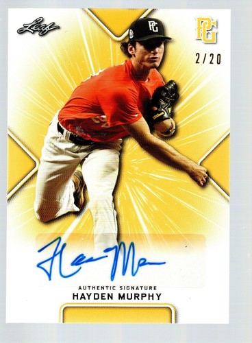 2021 Leaf Perfect Game Showcase Autographs Yellow #BAHM1 Hayden Murphy ...
